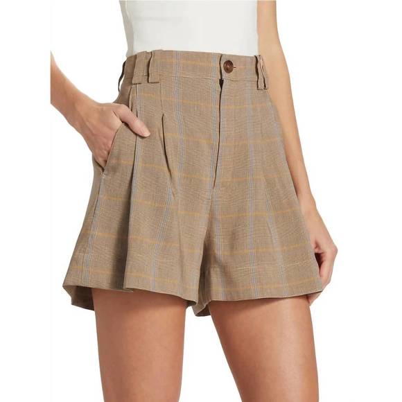 A.L.C. | Shorts | New Alc Mateo Short In Tawny Plaid | Poshmark